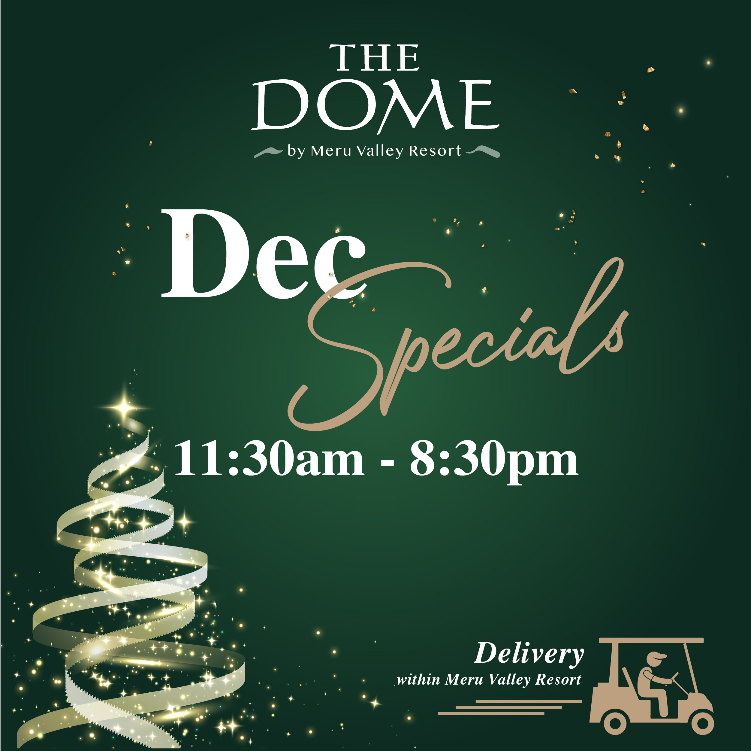 December Specials at The Dome – Meru Valley Golf Resort